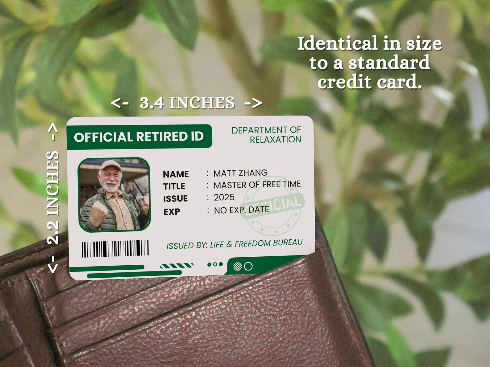 Custom Retirement ID Card – Personalized Wallet Insert for Retired Dad ...