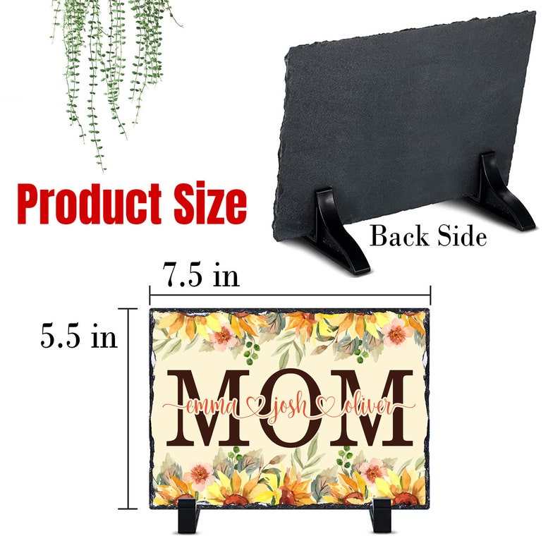 Mothers Day Custom Rock Slate With Names. Sunflower Gift for - Etsy