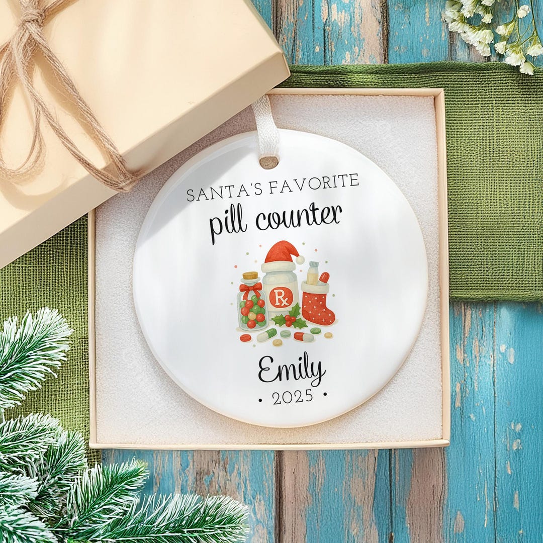 Personalized Pharmacy Tech Christmas Ornament – Pill Counter Gift - Etsy