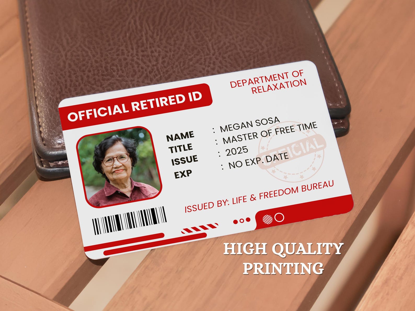 Custom Retirement ID Card – Personalized Wallet Insert for Retired Dad ...