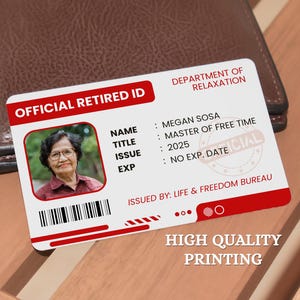 Custom Retirement ID Card – Personalized Wallet Insert for Retired Dad ...