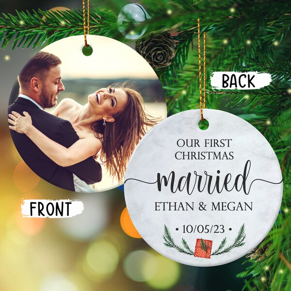 First Christmas Married Photo Ornament 2022 - Etsy