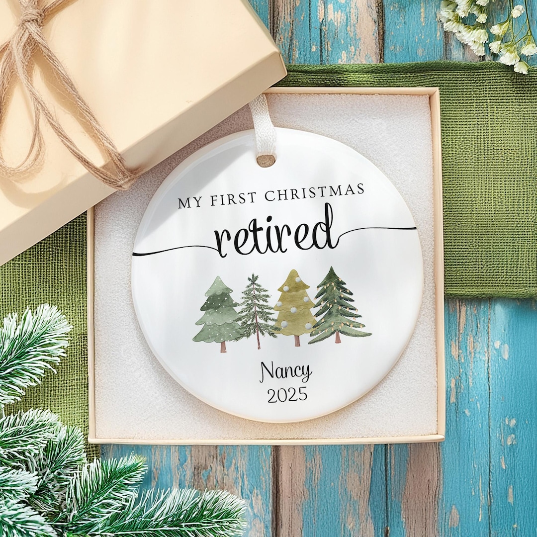 Personalized Retirement Ornament - First Christmas Retired, Keepsake ...