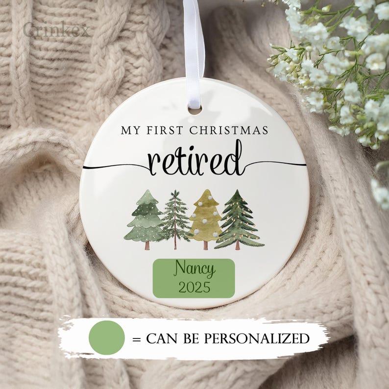 Personalized Retirement Ornament - First Christmas Retired, Keepsake ...