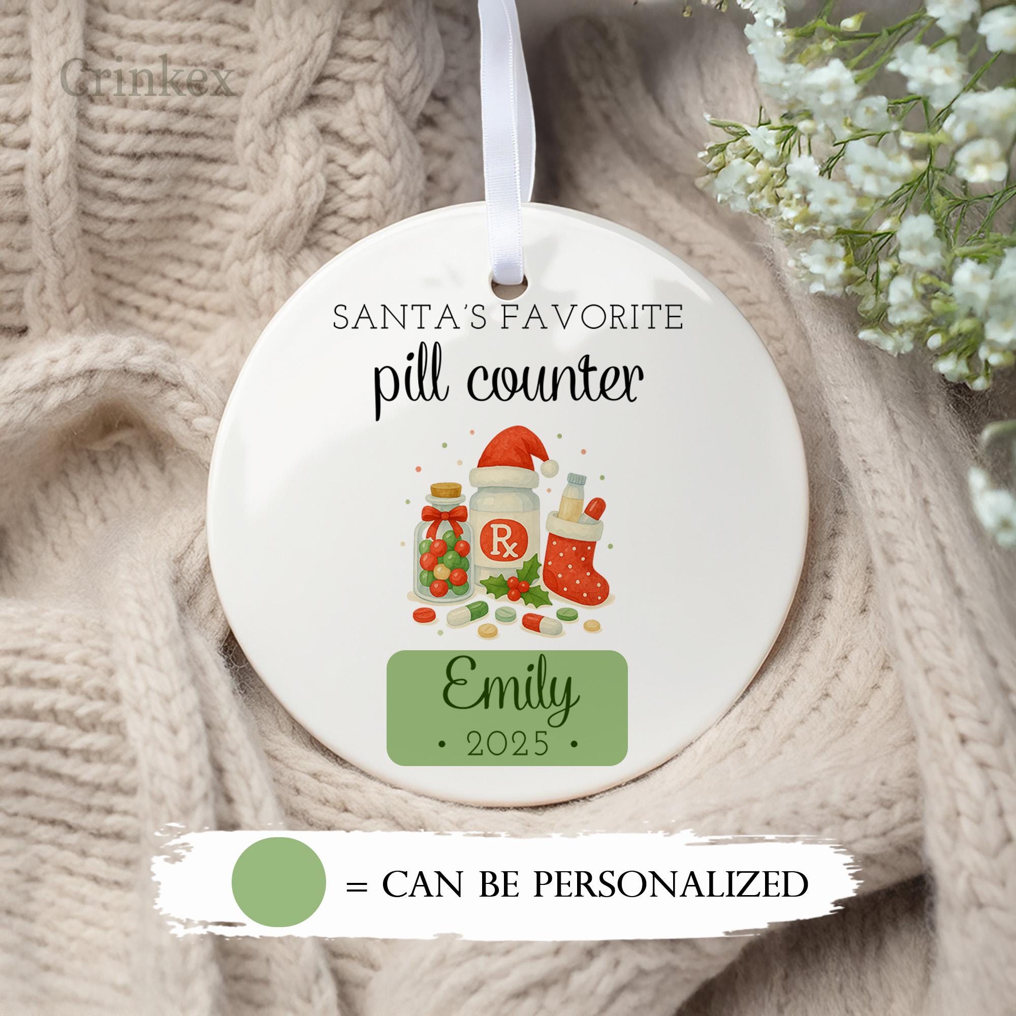 Personalized Pharmacy Tech Christmas Ornament – Pill Counter Gift - Etsy
