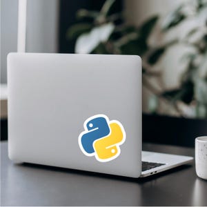 Python Logo Sticker Computer, Tablet, Phone, Coder, Vinyl, Waterproof, Tech, Coder, Programmer ...