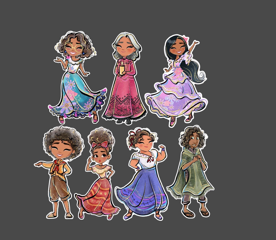 Mirabel, Isabela, Luisa, Bruno, Abuela, Madigal Family Fan Art Sticker ...