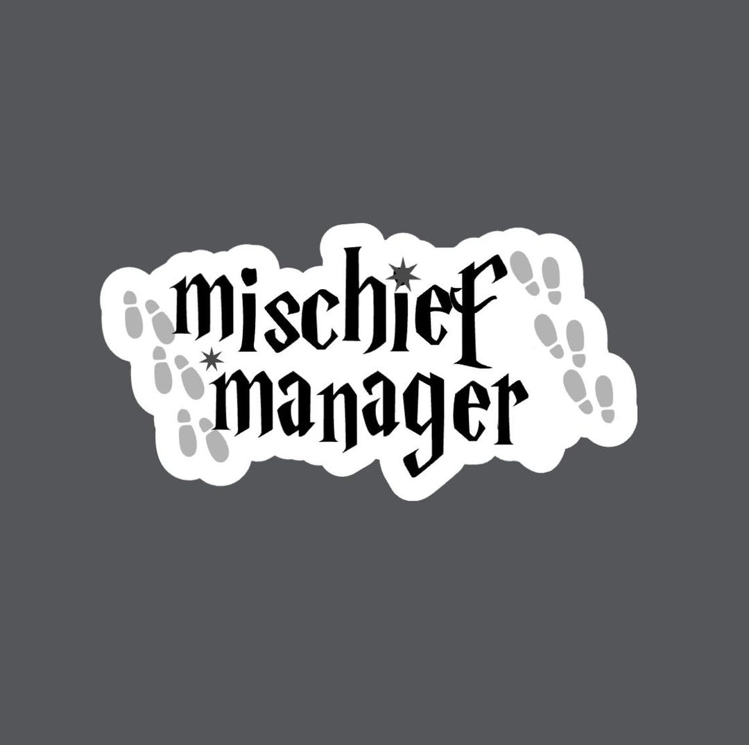 Mischief Manager Vinyl Sticker Waterproof Teen Kids Gift Wizard Phone ...