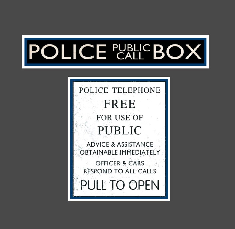 Doctor Who Set of 2 TARDIS Police Box Stickers Laptop Decals - Etsy