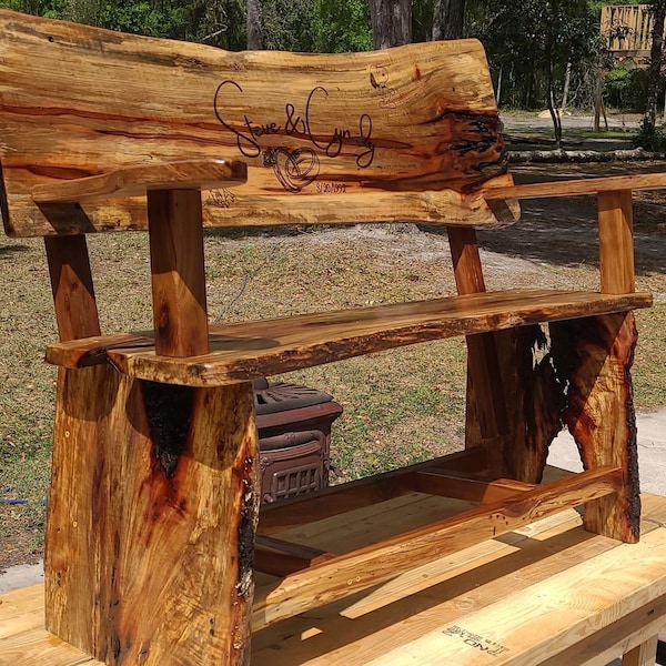 Live Edge Bench - Etsy
