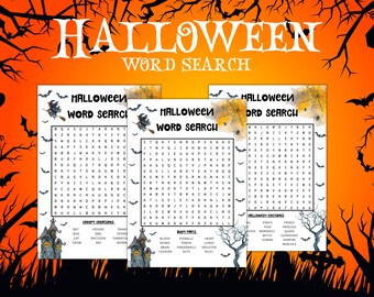 Halloween Game Pack - 3 Games Included! - Halloween Bingo, Word Search ...