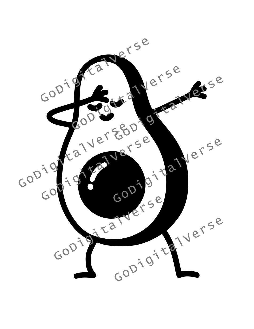 Avocado Dab - SVG, PNG, and PDF - Etsy