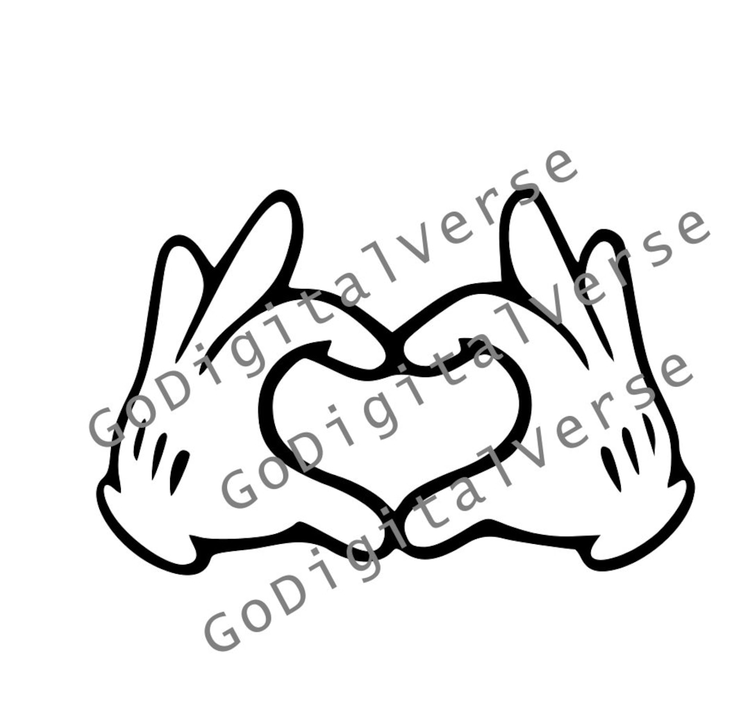 Mouse Hand Heart - SVG, PNG, and PDF - Etsy