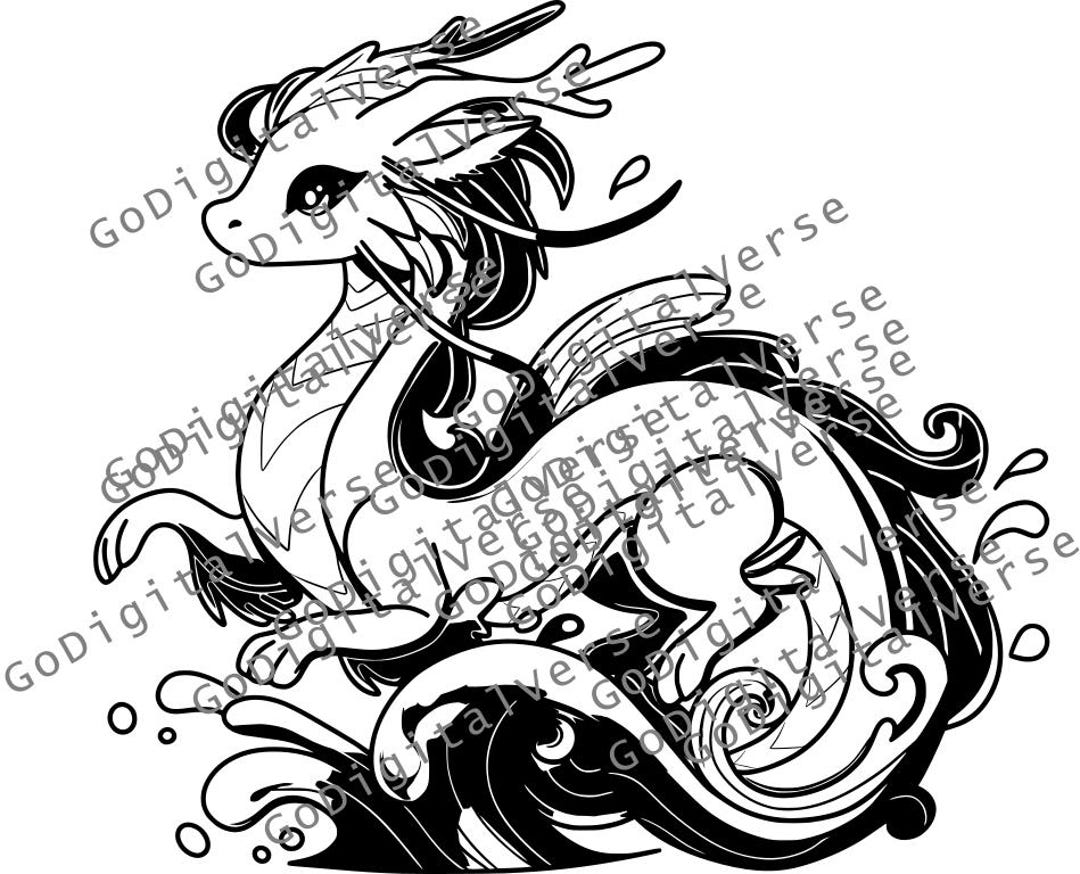 Water Dragon - SVG, PNG, and PDF - Etsy UK