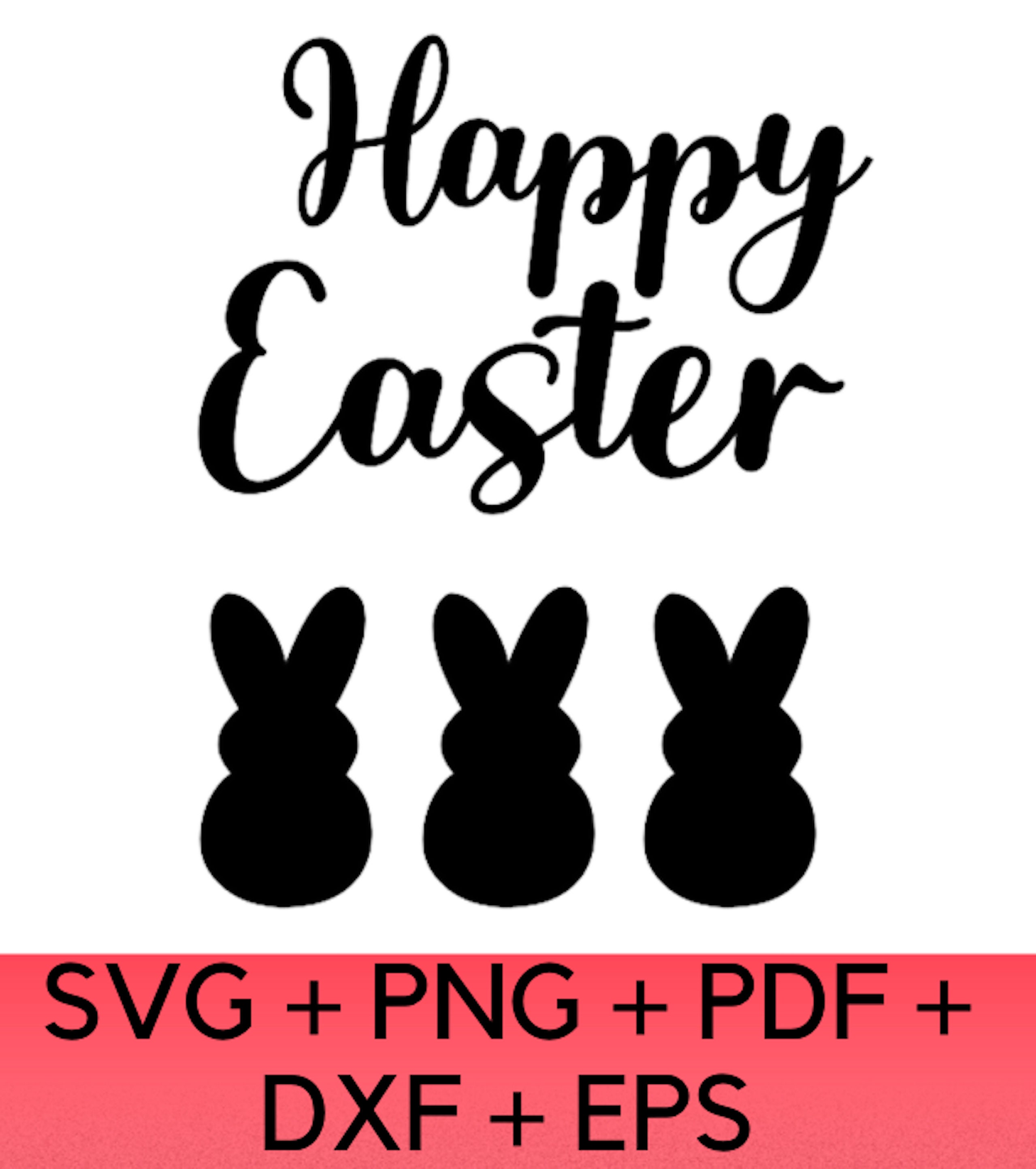 Joyeuses Pâques SVG, Joyeuses Pâques avec des lapins SVG ...