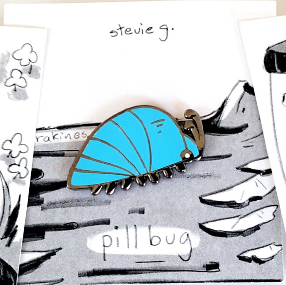 Bug Enamel Pins Pill Bug/roly Poly Stag Beetle Grub - Etsy