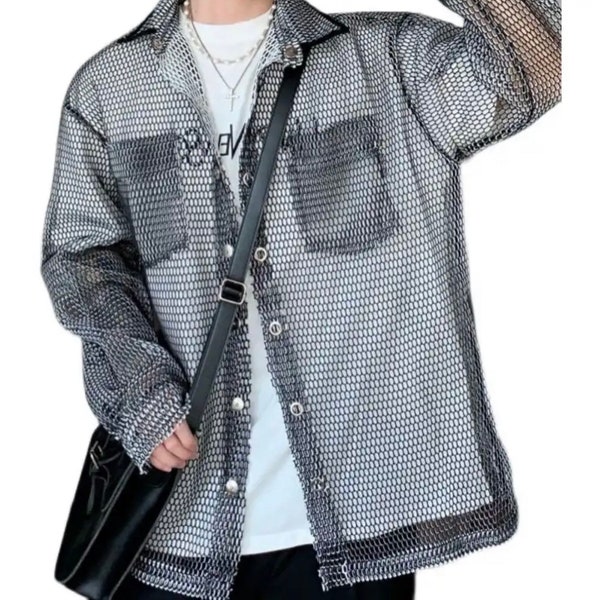 Mens Fishnet Shirt - Etsy