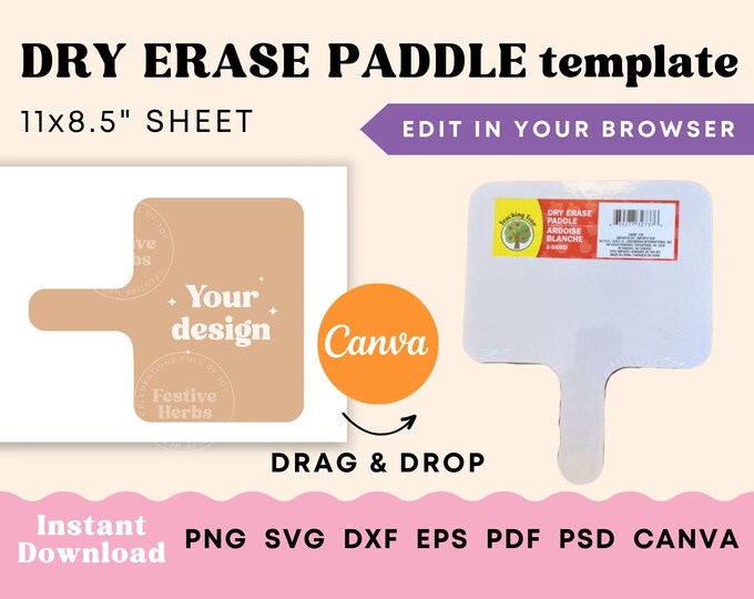 Sublimation Paddle Fan Template Two 2 Sizes - Etsy