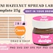 Mini Nutella Label Template, Mini Hazelnut Spread 25g Blank Label ...