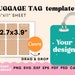 Luggage Tag Template, Luggage Tag Sublimation Template Canva, SVG, PNG ...