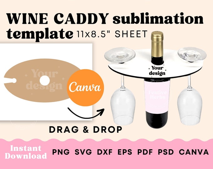 Wine Caddy 6 Designs Vector Files for CNC Dxf. Svg. Ai. Eps. Pdf. Crv ...
