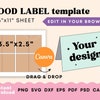Minimalist Foldable Food Label Card: Canva Template (canva Editable ...