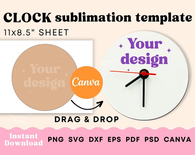 Clock Template - Etsy