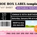 Shoe Box Label Template, Printable Shoe Box Label Template Canva, Shoe ...