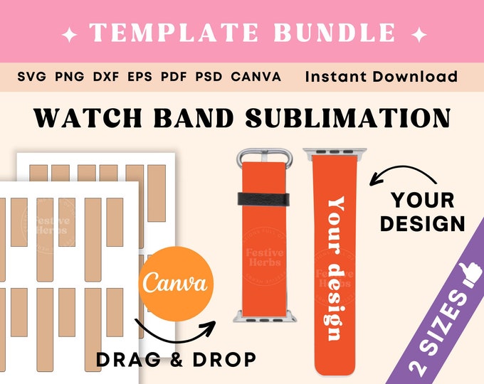 Watch Band SVG Template - Etsy Canada