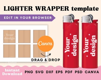 Lighter Label Template, Lighter Wrapper Template, Sublimation Template ...