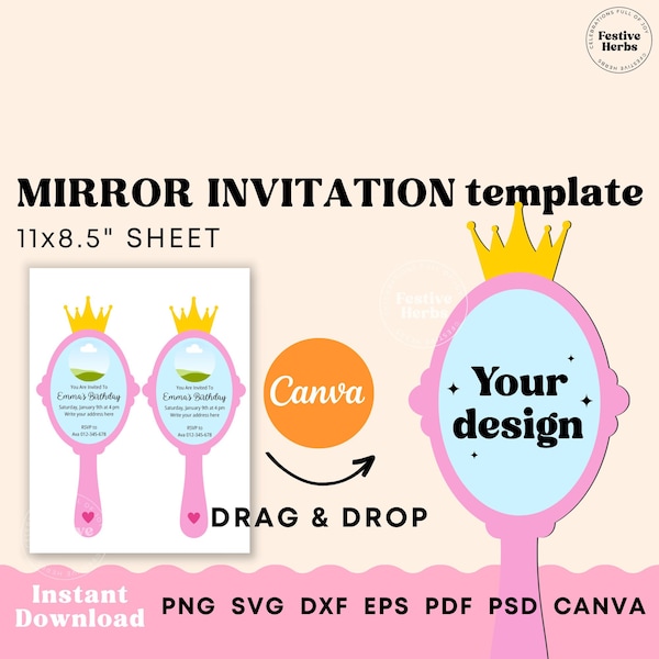 Mirror Invitation - Etsy
