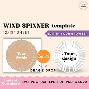 Wind Spinner Template for Sublimation, Wind Spinner Sublimation, Wind ...
