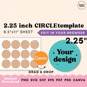 2.25 Inch Circle Template, Circle SVG, Circle Label Template, Sticker ...