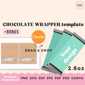 Chocolate Bar Wrapper Template, Party Favor Template Candy Bar ...