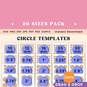 Circle Template BUNDLE, Circle SVG, Circle Label Template, Sticker ...