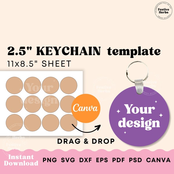 Keychain Template - Etsy