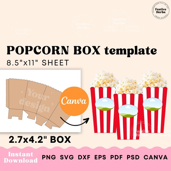 Mini Popcorn Boxes - Etsy
