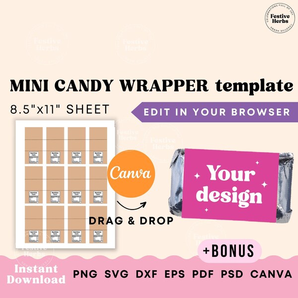 Candy Bar Wrapper - Etsy