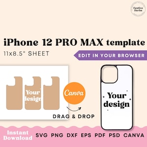 IPhone 12 Pro Max Template, iPhone 12 Pro Max Sublimation Template ...