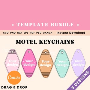 Motel Keychain SVG Bundle, Motel Keychain Template Presized, Motel ...
