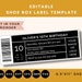 Shoe Box Label Template, Shoe Box Label SVG, Label Template for Shoe ...