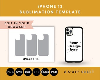 IPhone Case 13 Template, Phone Case Template for Sublimation Printing - Etsy
