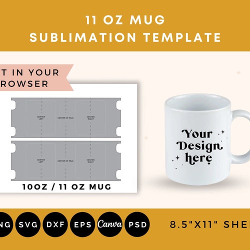 11 Oz & 15 Oz Mug Sublimation Template Sublimation Templates - Etsy