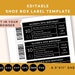 Shoe Box Label Template, Shoe Box Label SVG, Label Template for Shoe ...