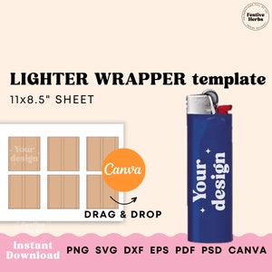 Lighters Template, Lighter Wrapper Template, Lighter Label Template ...