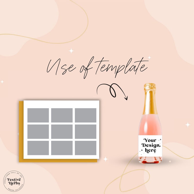 Mini Champagne Label Template Mini Champagne Bottle Label - Etsy