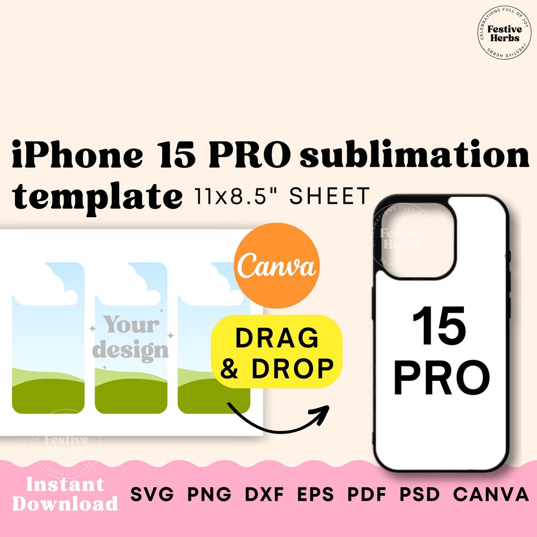 IPhone 15 PRO Template, iPhone Sublimation Phone Case Template, iPhone Template, Phone Case ...