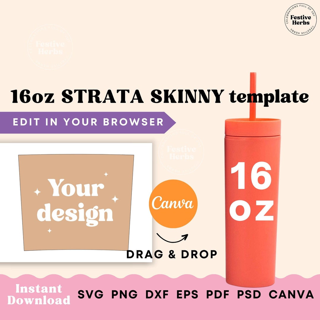 Strata Cup Template, 16oz Tumbler Template Strata Skinny, Strata Cup ...