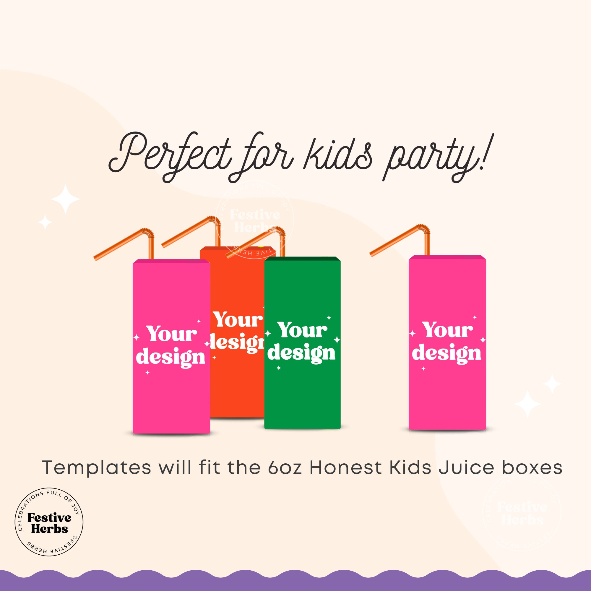 Juice Box Wrapper Template, 6oz Juice Box Template Canva, Kids Party ...