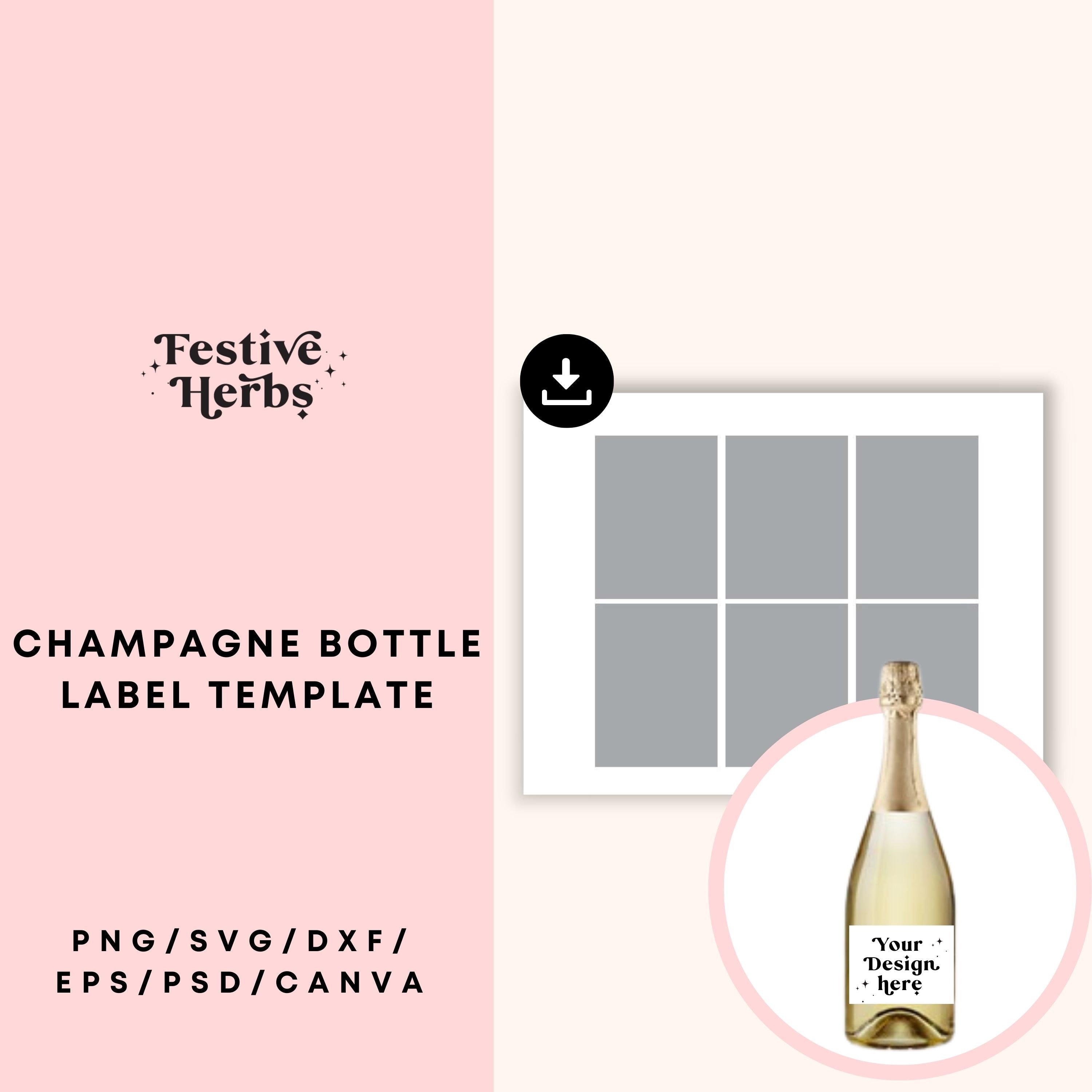 Champagne Label Template Champagne Bottle Label SVG - Etsy Canada